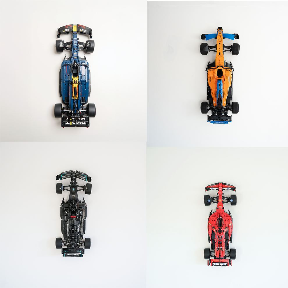 Wall Mount Bundle for LEGO® Technic™ F1 Sets | Sofishticated Designs